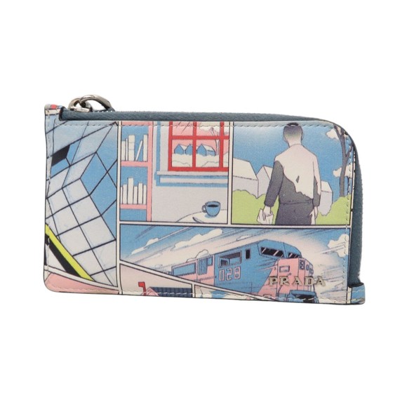 Prada | Bags | Prada Comic Card Coin Case Blue | Poshmark